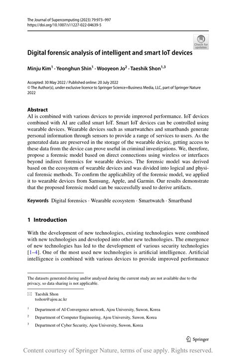 Digital Forensic Analysis Of Intelligent And Smart Iot Devices Request Pdf