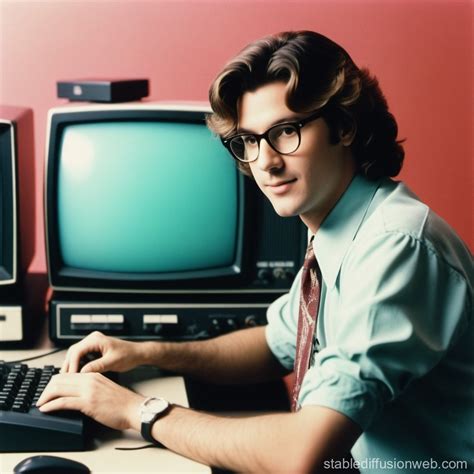 1980s Comedy Movie With Nerd In 90s Chatroom Vaporwave Style Stable