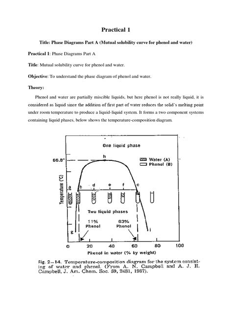 Phase Diagram Two Phase For Water Phenol Pdf Phase Matter Solubility