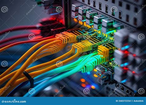 Network Panel Switch And Cable In Data Center Generative Ai Stock