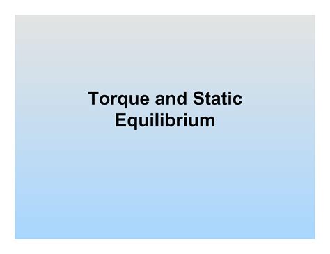 Solution Torque And Static Equilibrium Studypool