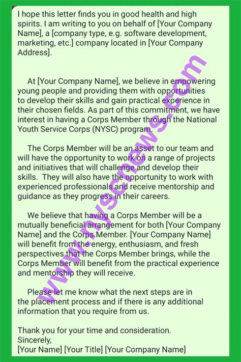 Nysc Request Letter Sample And Tips Nysc News