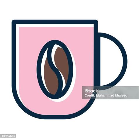 커피 벡터 굵은 선은 개인 및 상업적 사용을 위해 어두운 색상 아이콘을 채웠습니다 0명에 대한 스톡 벡터 아트 및 기타 이미지 0명 가득 찬 고체 Istock