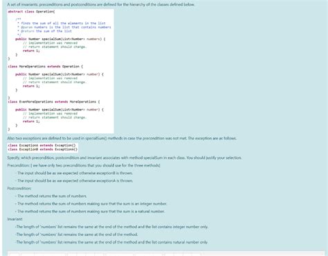 Solved A Set Of Invariants Preconditions And Postconditions