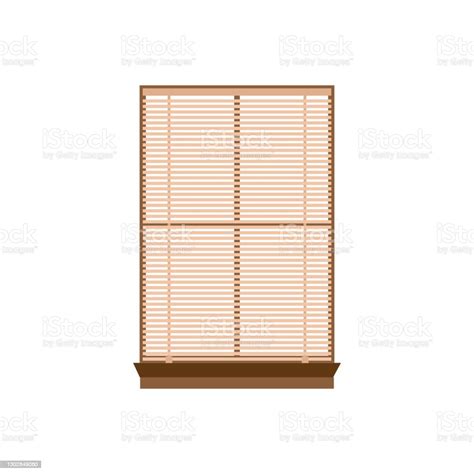 닫힌 수평 블라인드 또는 Jalousie 플랫 벡터 그림이 분리된 창입니다 고리 세공에 대한 스톡 벡터 아트 및 기타 이미지 고리 세공 프레임 가벼운 Istock