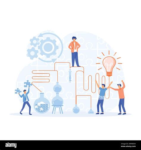Brainstorming Business Concept For Teamwork Finding New Solutions Flat Vector Modern