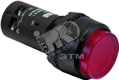 Кнопка с подсветкой CP4-11R-01 красная 24В AC/DC с выступающей клавишей ...