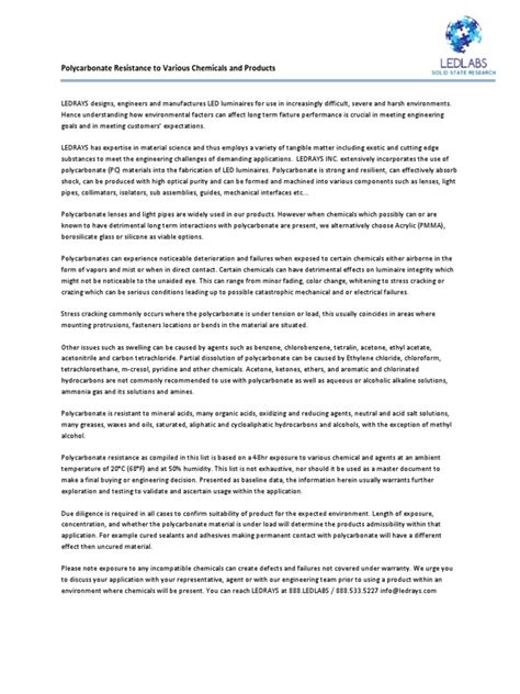 Polycarbonate Chemical Compatibility Pdf Vegetable Oil Sodium Hydroxide