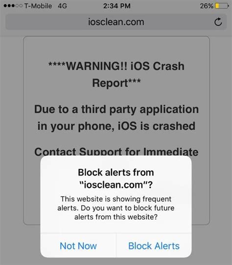 Remove Warning IOS Crash Report Scam From IPhone IPad IMac