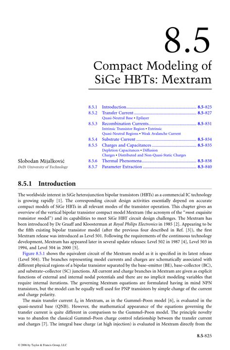 Pdf Compact Modeling Of Sige Hbts Mextram