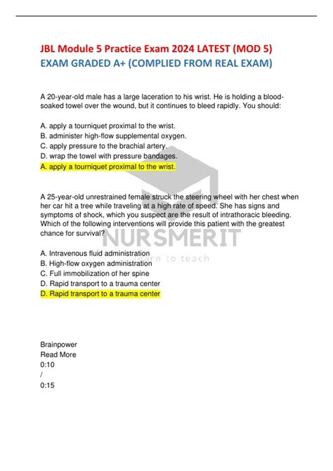 JBL Module 5 Practice Exam 2024 LATEST MOD 5 EXAM GRADED A COMPLIED FROM REAL EXAM JBL