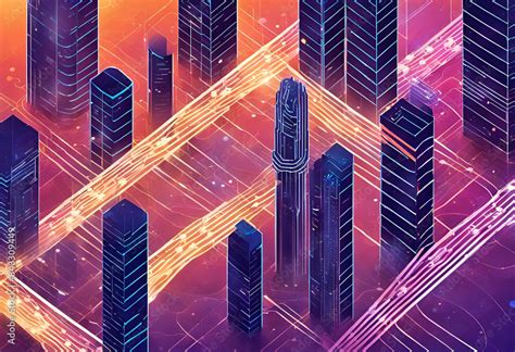 Gradient Lines And Abstract Dot Points In Smart City Design Illustrating Big Data Connection