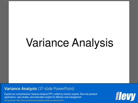 Variance Analysis Ppt Slide Deck
