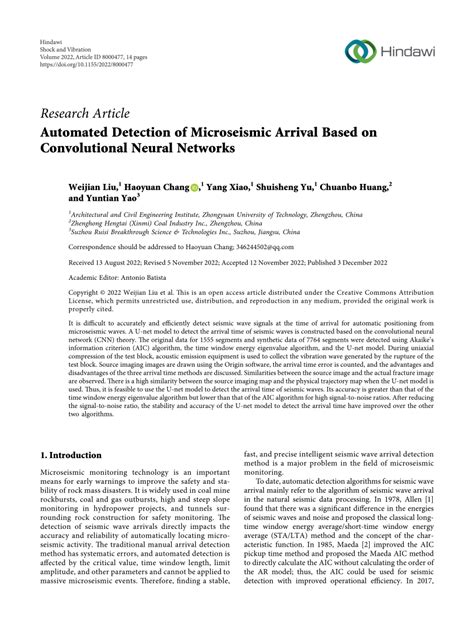 Pdf Automated Detection Of Microseismic Arrival Based On
