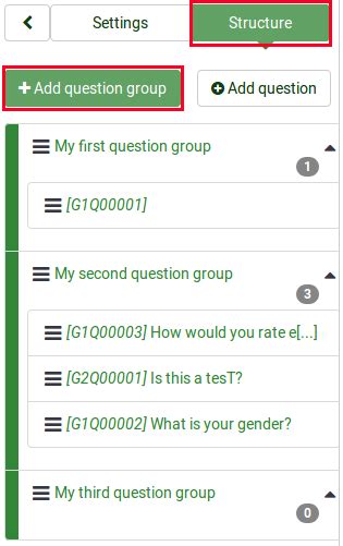 Question Groups Introduction Limesurvey Manual