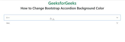 How To Change Bootstrap Accordion Background Color GeeksforGeeks