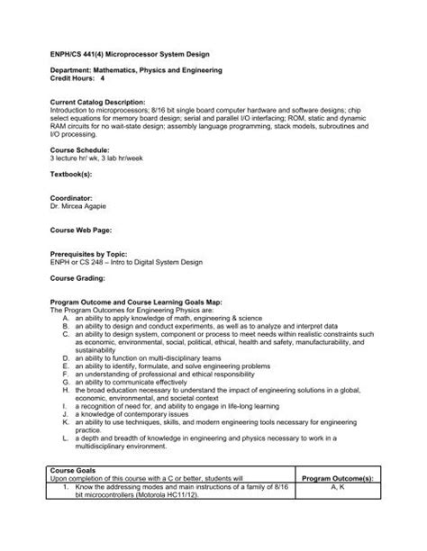 Microprocessor System Design Tarleton State University