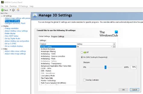 NVIDIA Image Scaling Not Showing Or Working In Windows