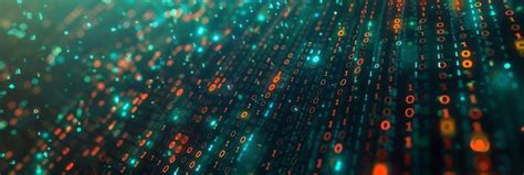 Futuristic Digital Matrix With Light Streams Data Code Technology And Innovation Premium Ai