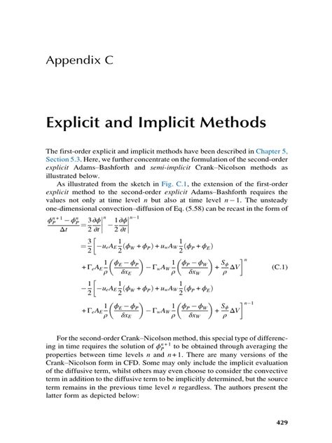 Explicit And Implicit Methods 2018 Pdf