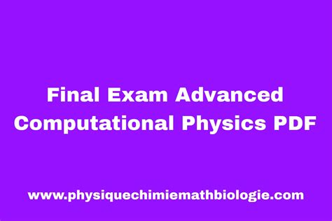 final exam advanced computational physics pdf