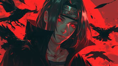 Itachi Uchiha Sharingan Crow 4k 2942a Wallpaper 4k Pc