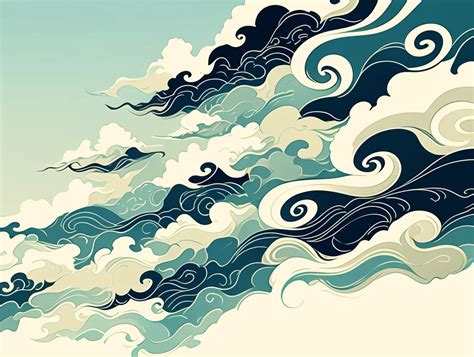 波と雲の交響曲｜イラスト・フリー素材なら「シンテリ」