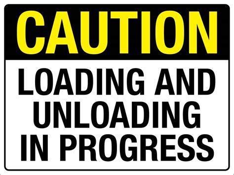 Caution Loading And Unloading Sign New Signs