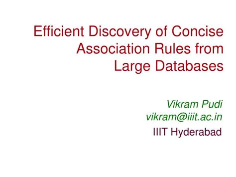 Ppt Efficient Discovery Of Concise Association Rules From Large