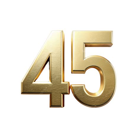 Golden Color Number 45 Illustration Golden Color Number Golden Number