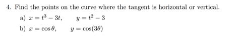 Solved Find The Points On The Curve Where The Tangent Is Chegg