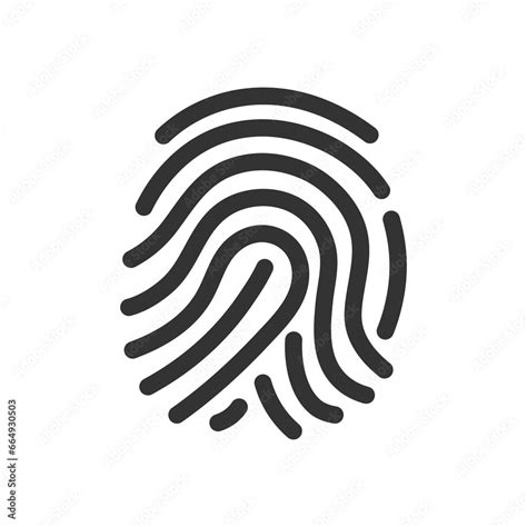 Fingerprint Icon Security Symbol Cyber Security Concept Digital Security Authentication