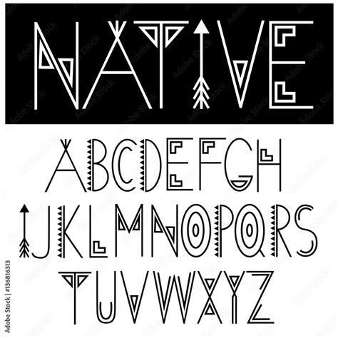 Native Font Eps 10 Vector Stock Vector Adobe Stock