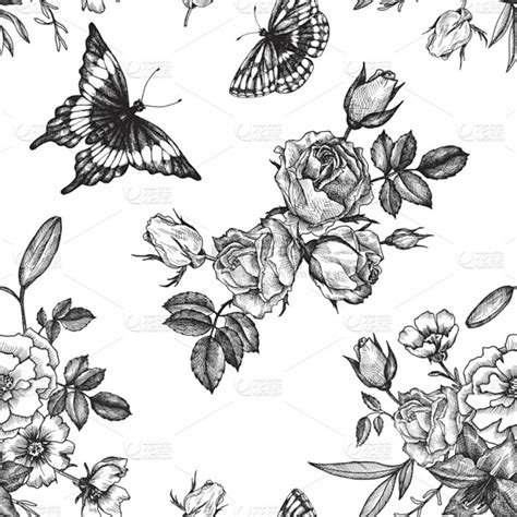 矢量 四方连续纹样 华丽的 线条 浪漫 巴洛克风格 古典式 艺术品 植物 草本