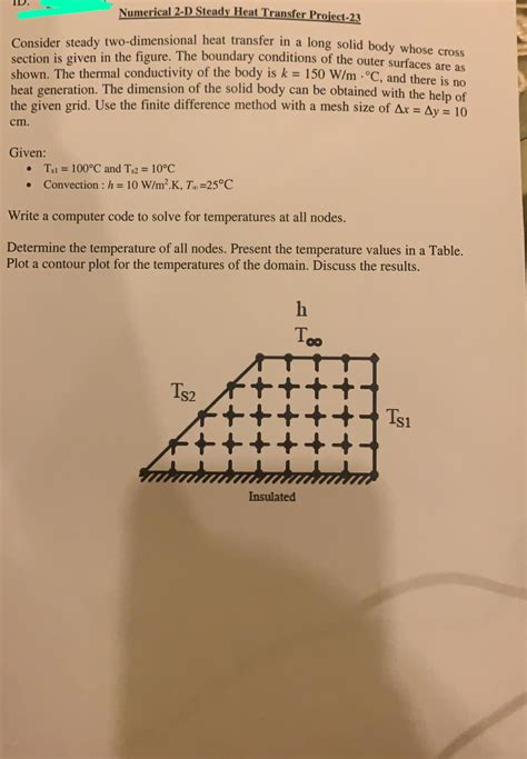 [solved] Matlab Code For This Thank You Numerical 2 D Steady Heat Transfer Course Hero