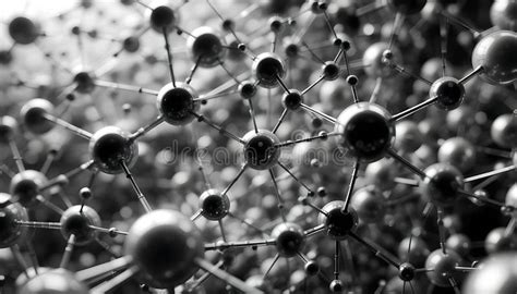 A Monochrome Depiction Of Interconnected Spheres And Rods Forming A