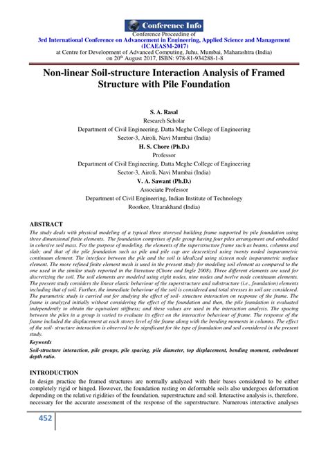 PDF Non Linear Soil Structure Interaction Analysis Of Framed Structure With Pile Foundation