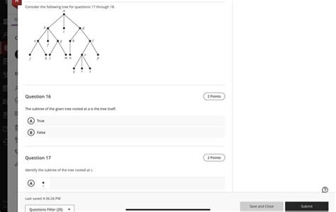 Solved Consider The Following Tree For Questions Through Chegg Com