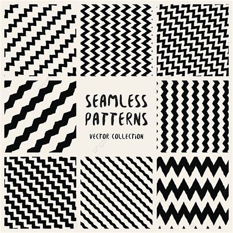 Set Of Seamless Patterns Simple Zig T Vector Simple Zig T Png