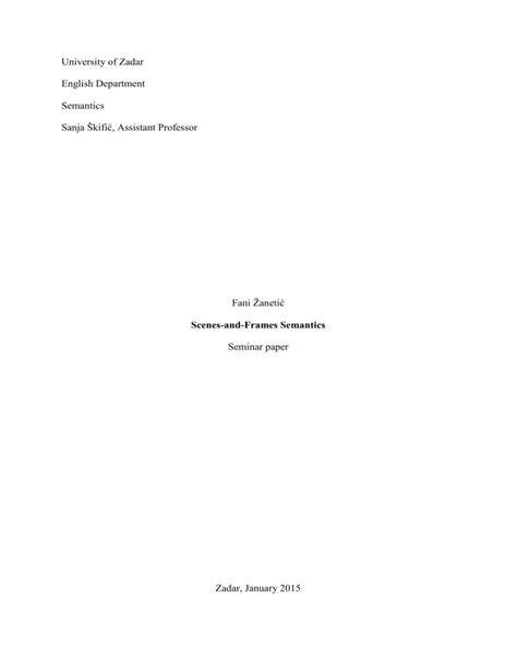 Scenes And Frames Semantics Seminar Paper