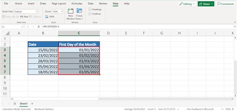How To Get The First Day Of The Month In Excel Sheetaki