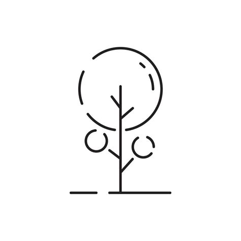 Tree Line Icon Naturally Beautiful Symbol Tree Vector Outline