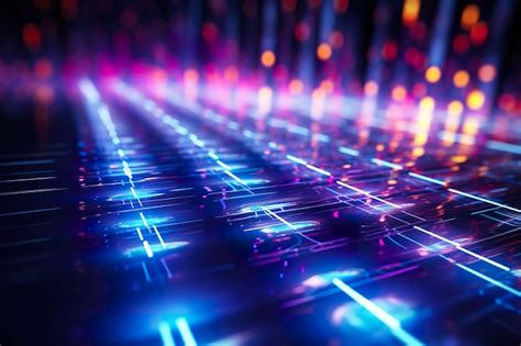 Premium Ai Image Data Binary Flow Rolling On Futuristic Technology Background Generative Ai