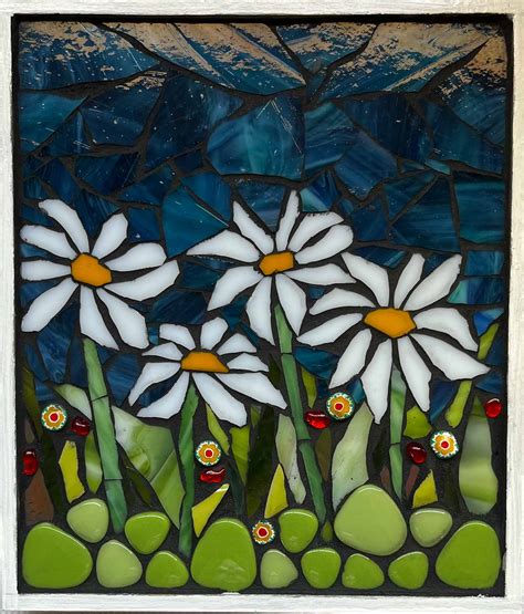 Patterns Art Glass Mosaics Wood Framed Stained Glass Mosaic Window
