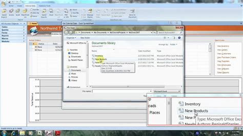 Access 2007 Tutorial How To Create A Table By Linking To An Excel 2007
