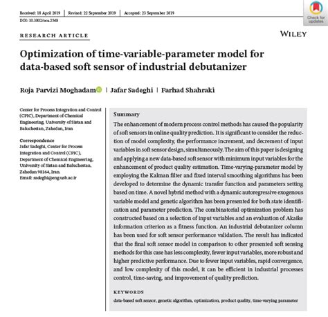 Pdf Optimization Of Time‐variable‐parameter Model For Data‐based Soft