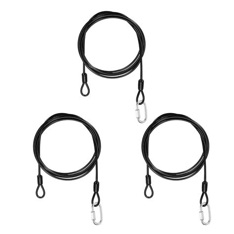 Uxcell Security Cable Lock 18 Dia 49ft Black3 Set Vinyl Coated