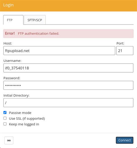 Ftp Authentication Error Hosting Support Infinityfree Forum