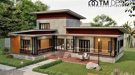 แบบบ้านโมเดิร์นชั้นครึ่ง 3 ห้องนอน พื้นที่ใช้สอย 160 ตรม ดูไอเดียบ้าน